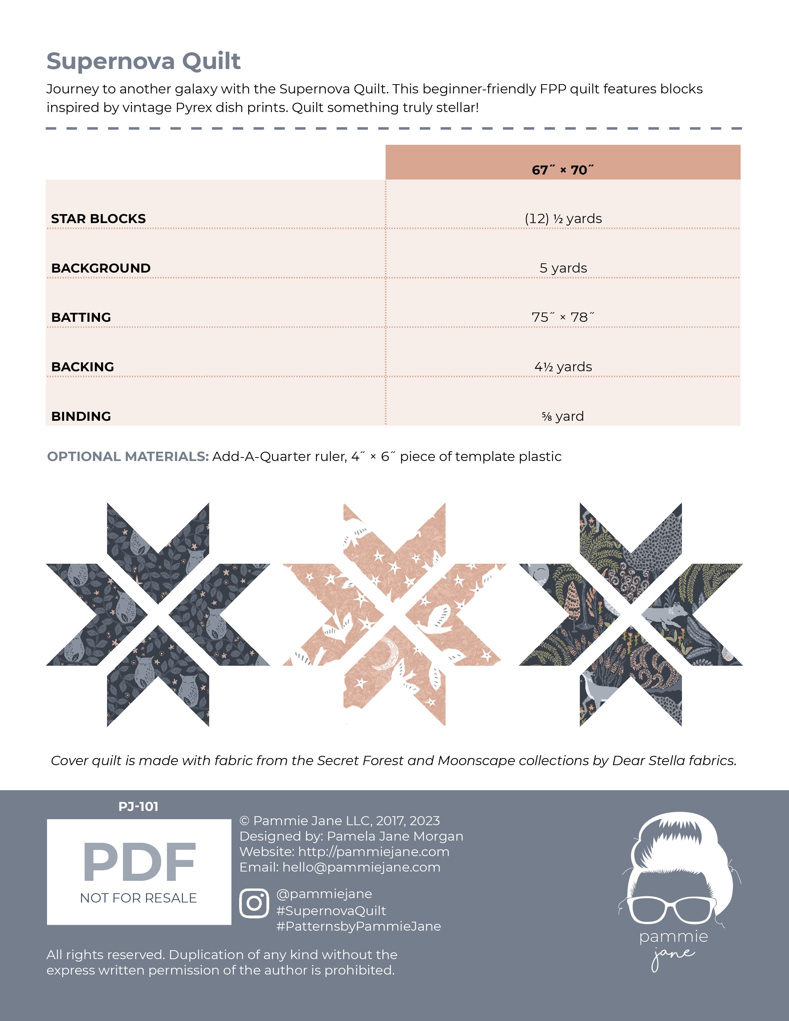 Supernova #101 PDF Pattern – Pammie Jane